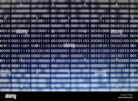 Blocks Of Binary Data Blockchain Concept Blue Background With