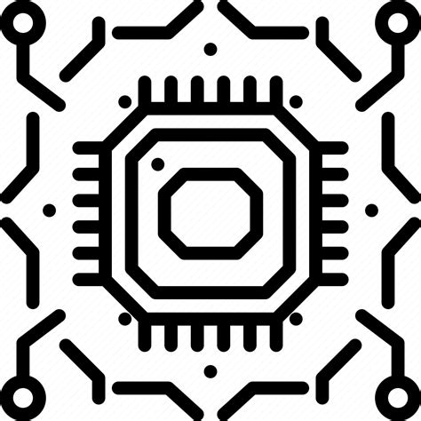 Cpu Chip Processor Circuit Electronic Microchip Motherboard Icon Download On Iconfinder