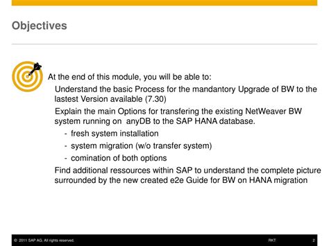 ppt unit 03 sap bw on hana migration bw 7 30 upgrade system copy