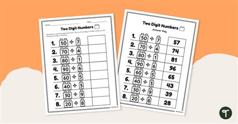 ordering two digit numbers teach starter worksheets library