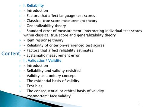 Valiadity And Reliability Language Testing Pptx