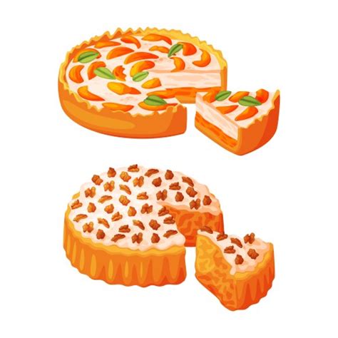 Baked Pie Made From Pastry Dough With Sweet Fruit Vector Image