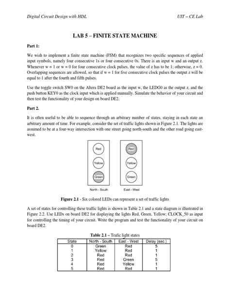 Lab 5 Pdf Light Emitting Diode Traffic Light