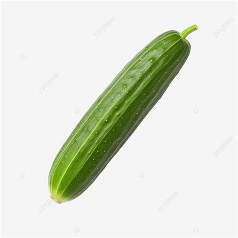Single Fresh Green Cucumber Vegetable Isolated With Clipping Path And