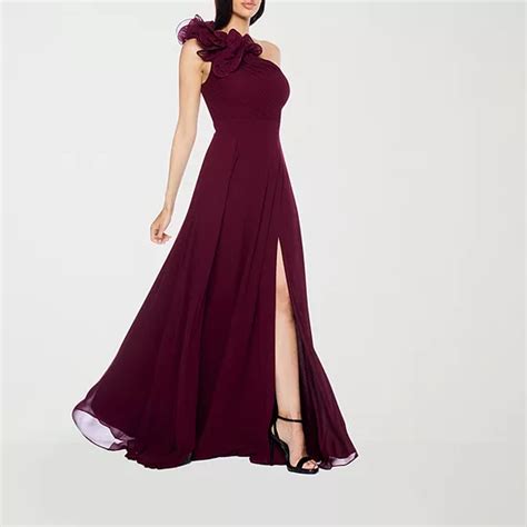 Premier Amour Floral Applique Womens Sleeveless Evening Gown