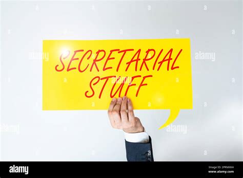 Hand Writing Sign Secretarial Stuffsecretary Belongings Things Owned By