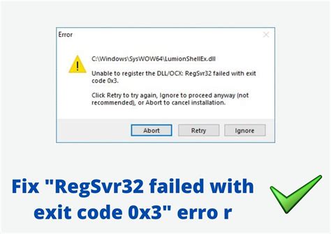 Solved How To Fix A Regsvr32 Failed With Exit Code 0x3 Error