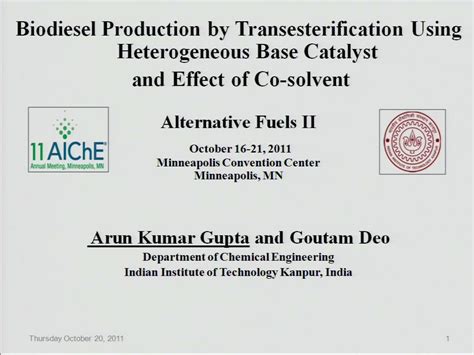 Biodiesel Production By Transesterification Using Heterogeneous Base Catalyst And Effect Of Co