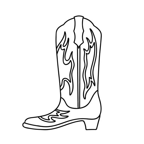 Premium Vector Cowgirl Boot Western Outline Illustration