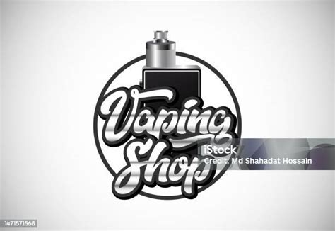 Vape 전자 담배 로고 디자인 템플릿 Vape 상점 전자 기화기 로고 벡터 일러스트 레이 션 개념에 대한 스톡 벡터 아트 및