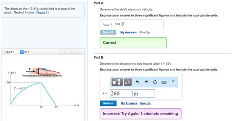 Solved The Thrust On The 4 2 Mg Rocket Sled Is Shown In The