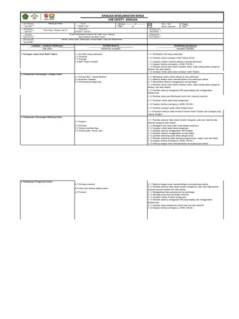 Tugas K3 Jsa Pekerjaan Kolom Pdf