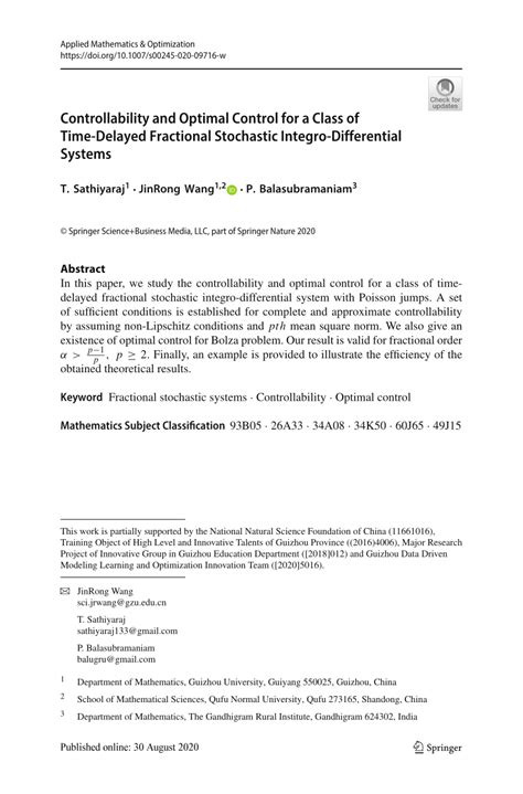 Pdf Controllability And Optimal Control For A Class Of Time Delayed