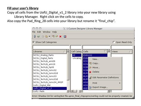 ppt synopsys custom designer tutorial for a chip integration using