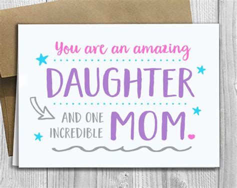 Printed You Are An Amazing Daughter And One Incredible Mom 5x7