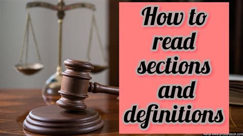 How To Read Section Subsection And Definition Basic Concepts Of Law What Is The Section Cs