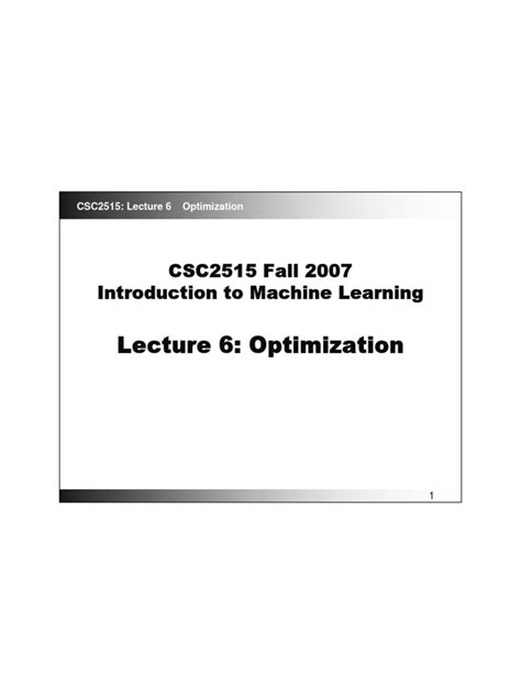 Lec 6 Tutorial Pdf Mathematical Optimization Algorithms