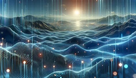 Data Terrain Vista Digital Waves Symbolizing Connectivity In Abstract Landscape Premium Ai