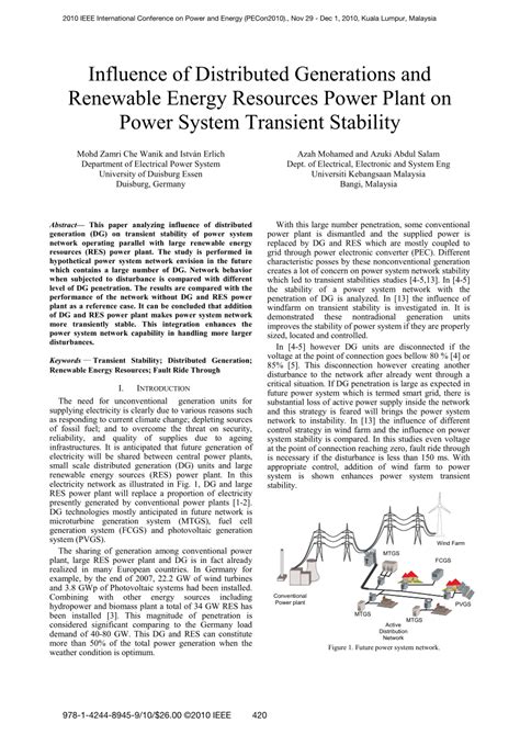 Pdf Influence Of Distributed Generations And Renewable Energy Resources Power Plant On Power