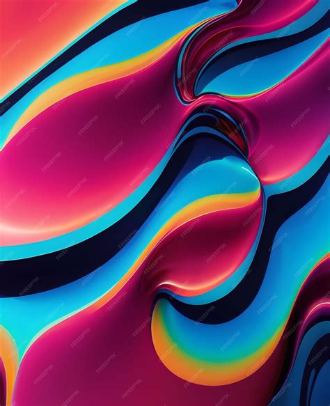 Abstract Liquid Fluid Tech Premium Ai Generated Image