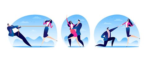 여자 남자 캐릭터 커플 에 사랑 세트 벡터 일러스트 만화 연인 사람들 관계 젊은 여자 친구 남자 친구와 로맨틱 한 장면 귀여운에 대한 스톡 벡터 아트 및 기타 이미지