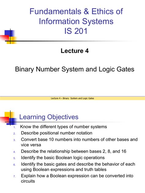 lecture 4 binary system and logic gates pdf logic gate teaching