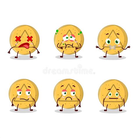 Dalgona Candy Triangle Cartoon Character With Nope Expression Stock Vector Illustration Of