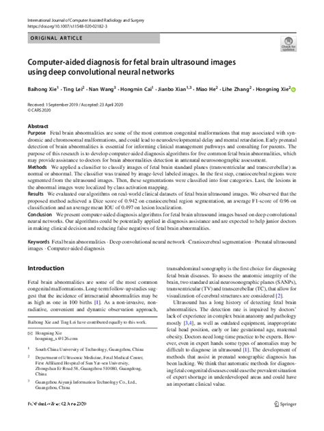 Pdf Computer Aided Diagnosis For Fetal Brain Ultrasound Images Using