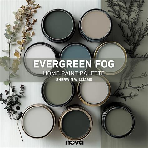 Sherwin Williams Evergreen Fog Paint Color Palette Whole House Design