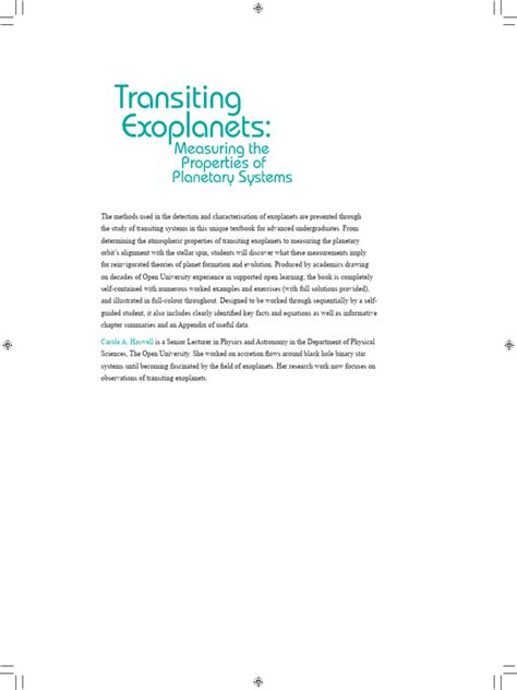 S382 Book 3 Transiting Exoplanets Measuring The Properties Of Planetary