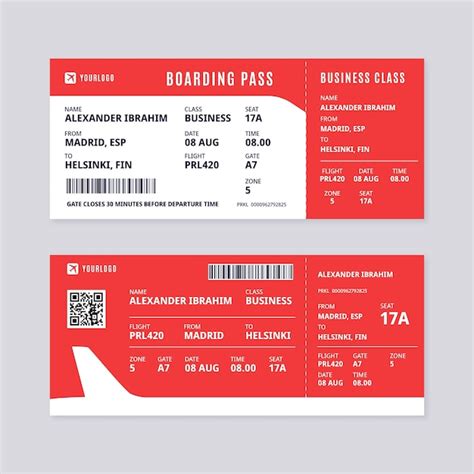 Free Vector Flat Design Boarding Pass Template