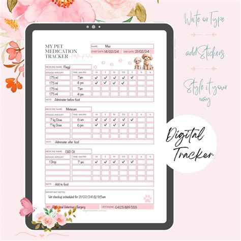 Pet Tracker Digital Organised Chic