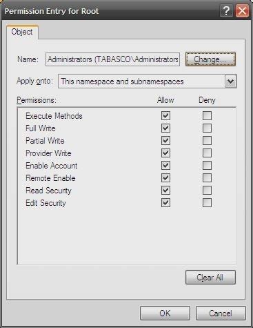 Setting The Default WMI Namespace Security Windows Spiceworks Community