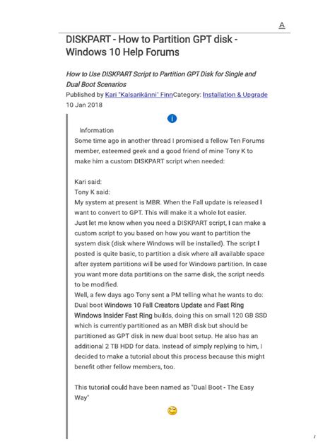 Diskpart Script Pdf