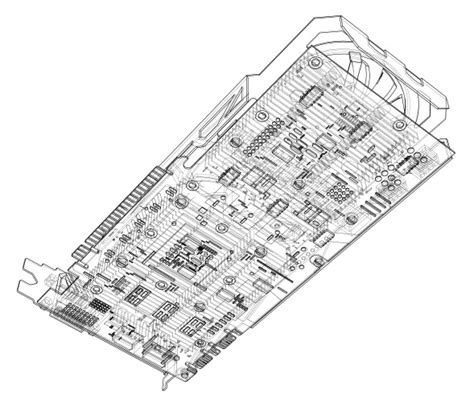 Gpu Card Outline Royalty Free Vector Image Vectorstock
