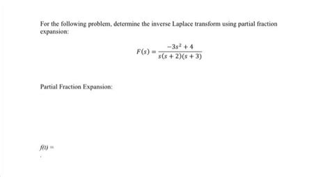 solved for the following problem determine the inverse