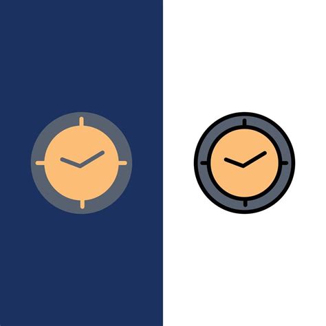 Watch Time Timer Clock Icons Flat And Line Filled Icon Set Vector Blue Background 13547990
