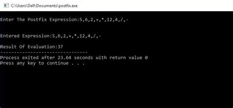 postfix expression evaluation for multidigit programming