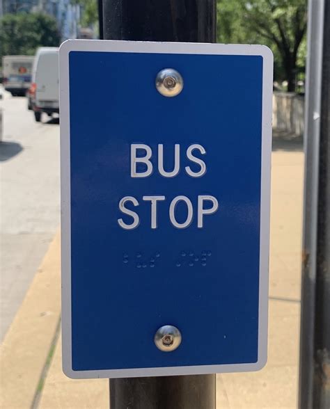 Blue Bus Stop Sign