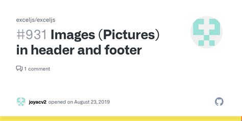 Images Pictures In Header And Footer · Issue 931 · Exceljs Exceljs · Github