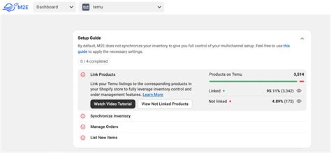 Shopify Temu Quick Setup Guide M2e Cloud User Guides