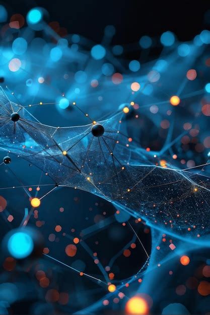 Futuristic Digital Network And Tech Design Premium Ai Generated Image