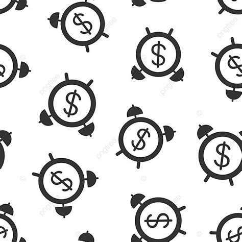 Flat Dollar Clock Currency Pattern Symbol Web Finance Icon Vector Web
