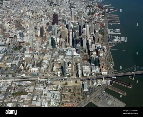 Aerial View Above Central Business Financial District Downtown San