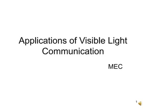 Applications Of Visible Light Communication Ppt