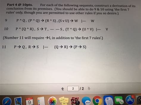 solved for each of the following sequents construct a