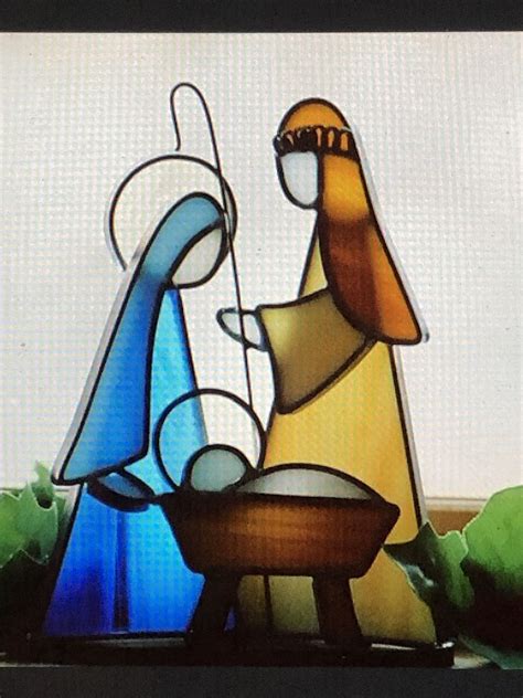 Stained Glass Nativity Scene