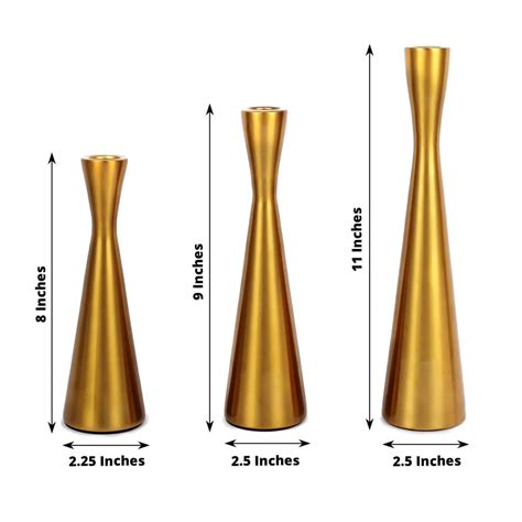 Hourglass Metal Taper Candle Holders Gold Efavormart