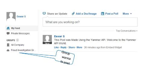How Do I Post In Yammer Specific Group Stack Overflow