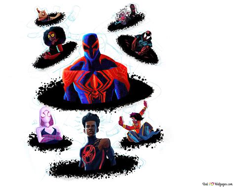 Spider Man Across The Spider Verse Animation Characters 8k Wallpaper Download